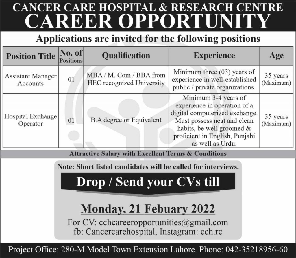 Careers – Cancer Care Hospital & Research Center